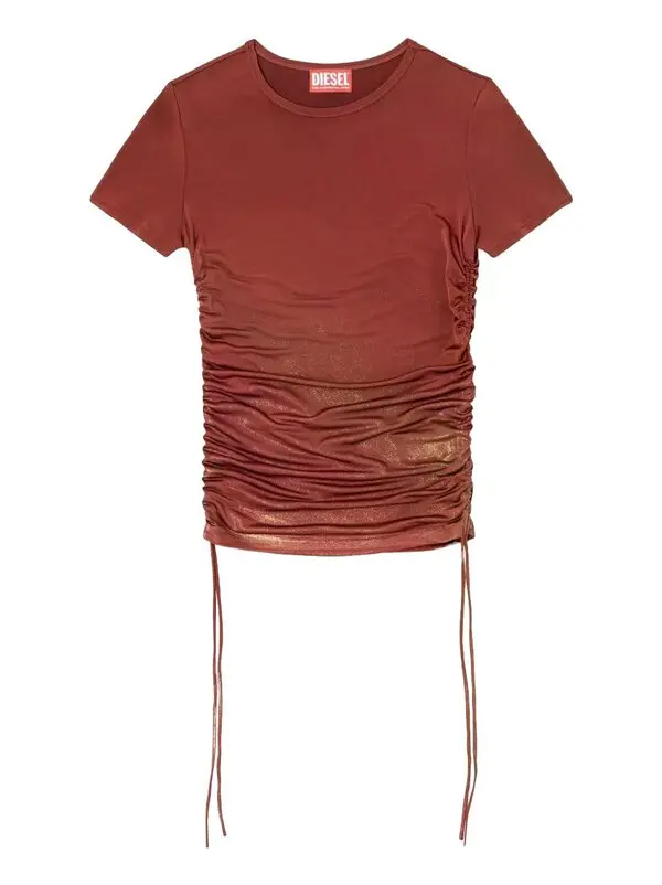 DIESEL T-rey Drawstring-gathered T-shirt - Brown