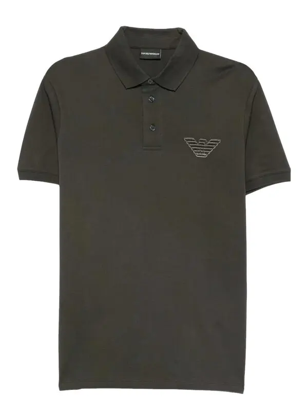 Emporio Armani Eagle-embroidered Polo Shirt - Green