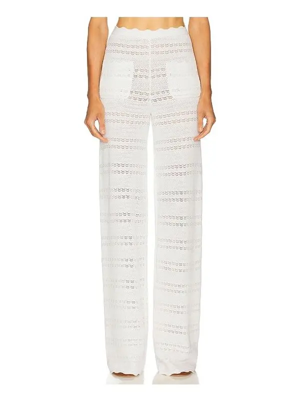 HELSA Kaitltn Scalloped Pant - Ivory