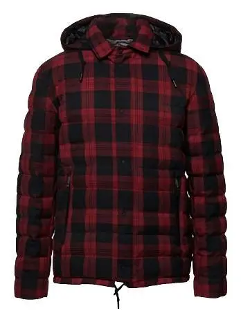 Herno Puffer Jacket With Tartan Pattern And Goose Down Interior - Red