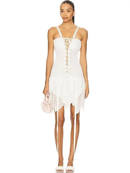 AMOR MIA Gentle Dissolve Mini Dress - White
