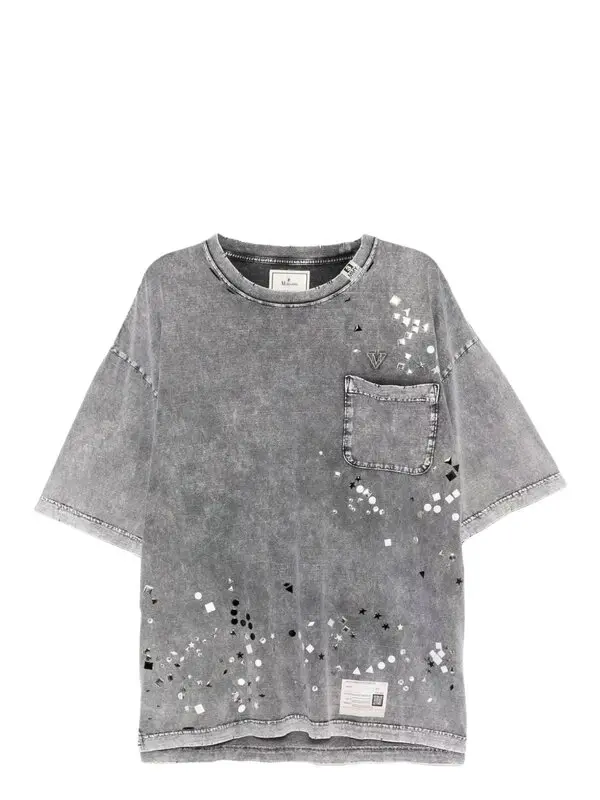 Mihara Yasuhiro Geometric-embellished T-shirt - Grey