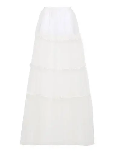 Elisabetta Franchi Tulle Maxi Skirt - White