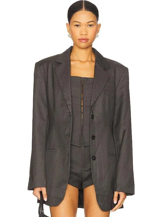 NAKEDVICE The Sawyer Blazer - Grey Pinstripe