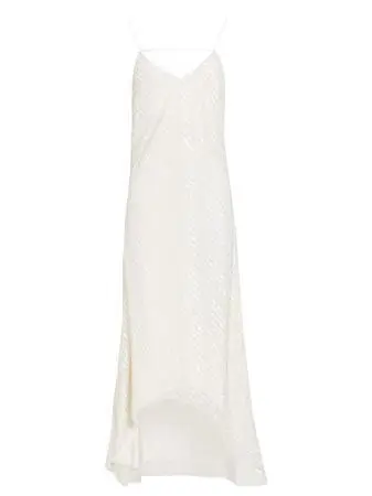 Patrizia Pepe Sequined Tulle Midi Dress - White