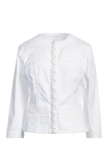 LIU •JO Gabardine Jacket With Bead Appliqués - White