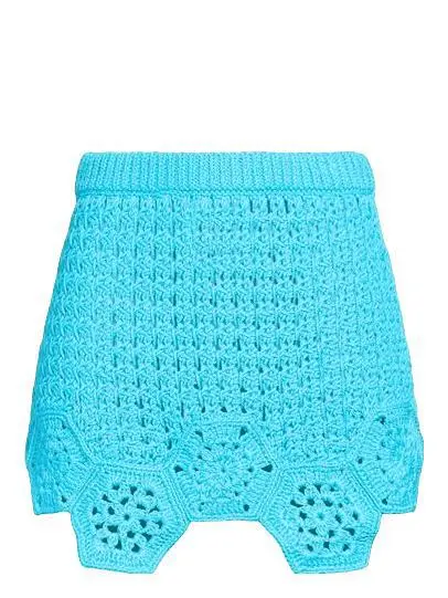 Alanui Mini Azure Crochet-knit Cotton Skirt - Blue