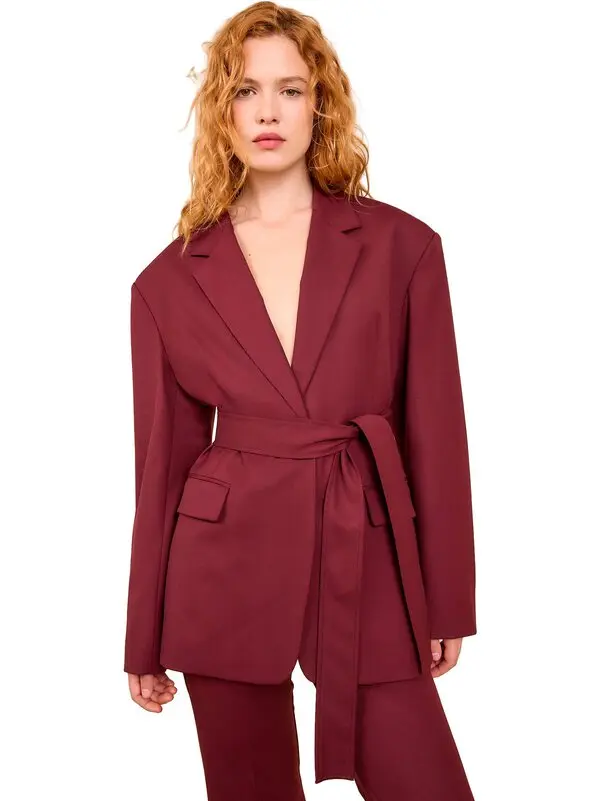 Ulla Johnson Illana Oversized Blazer - Bordeaux