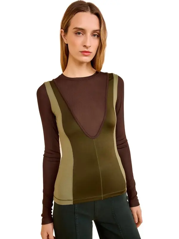 Ulla Johnson Annete Jersey Long Sleeve Top - Militaire