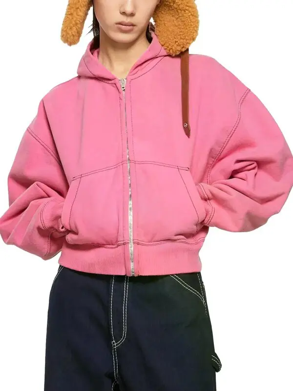Acne Studios Zip-up Stitched Hoodie - Pink