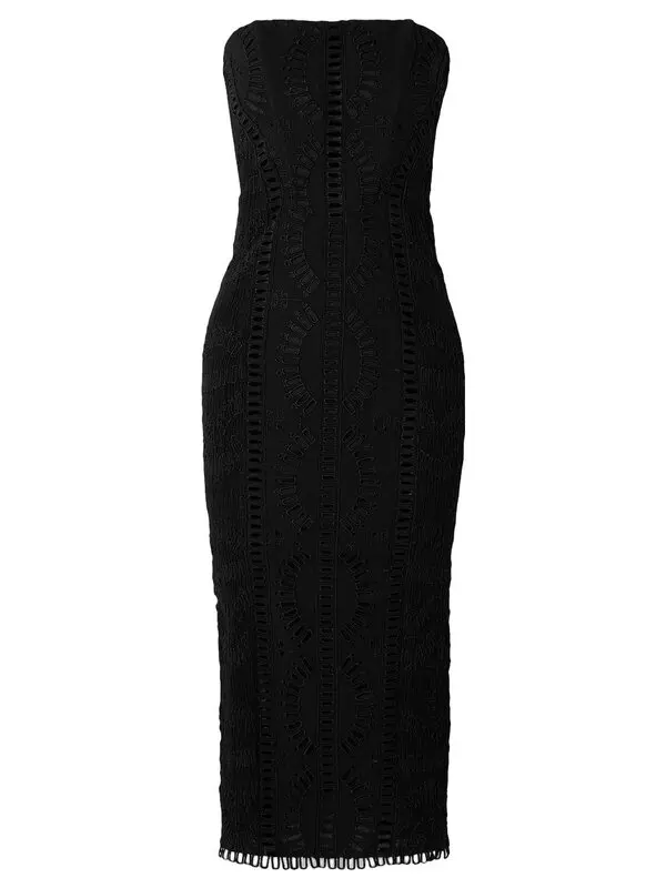 Charo Ruiz Ibiza Ynisa Broderie Anglaise Cotton-blend Midi Dress - Black