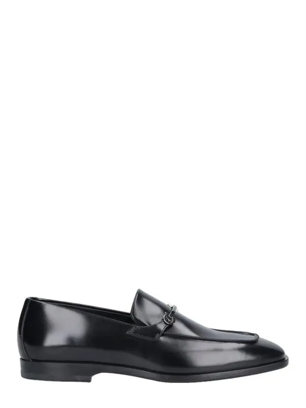 FERRAGAMO Leather Flat Shoes - Black