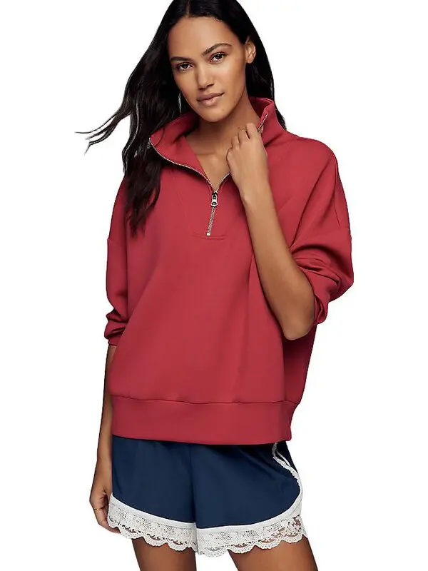 Varley Hawley Half-zip Sweatshirt - Rich Raspberry