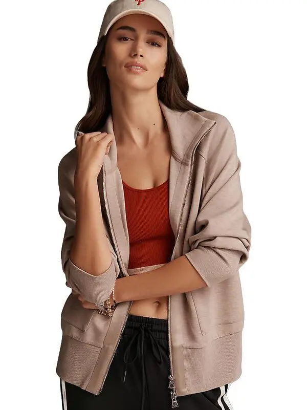 Varley Roxbury Zip Through Jacket - Taupe Marl