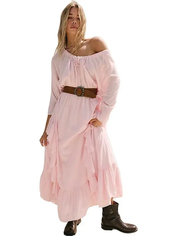 Free People Shore Chic Maxi Dress - Pink Chalk