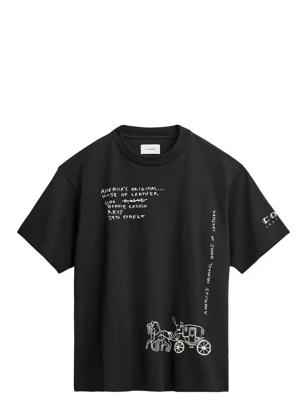 COACH Sketch Horse And Carriage Relaxed T-shirt In Organic Cotton - Black