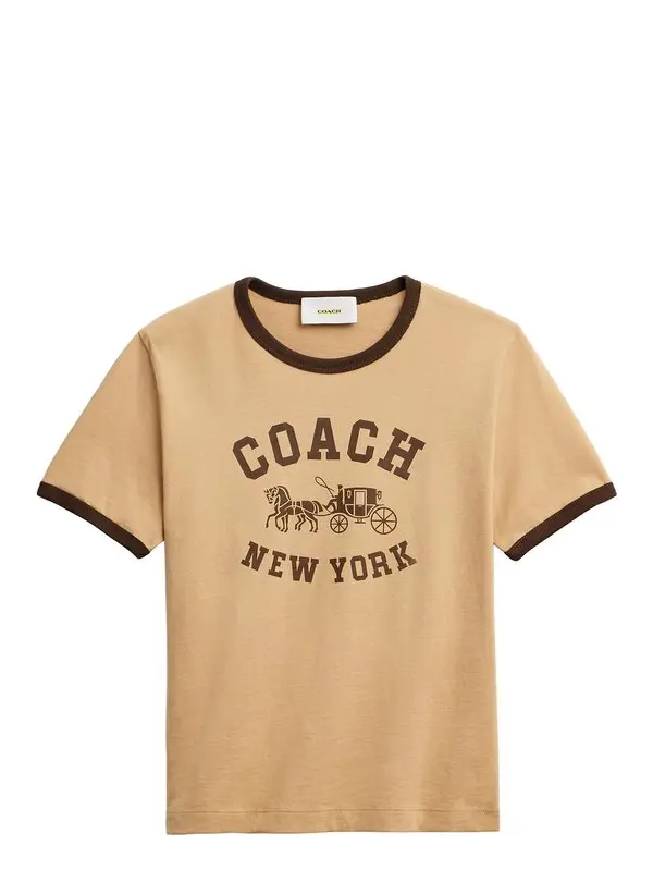 COACH Horse And Carriage Ringer T-shirt - Tan