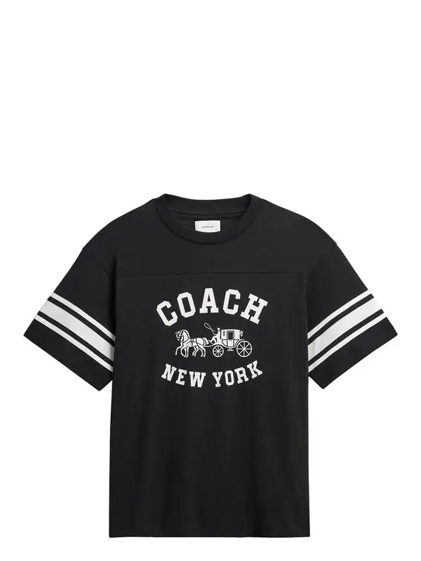 COACH® Horse And Carriage Relaxed T-shirt In Organic Cotton - Black