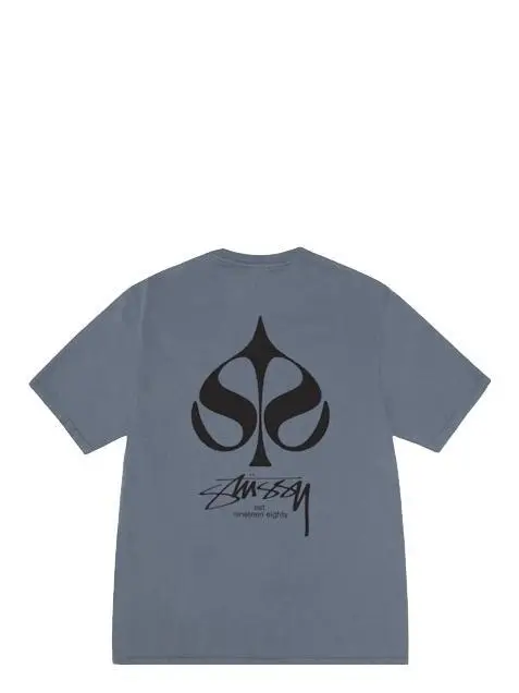 StÜssy Spade Pigment Dyed Tee Shirt - Navy Blue