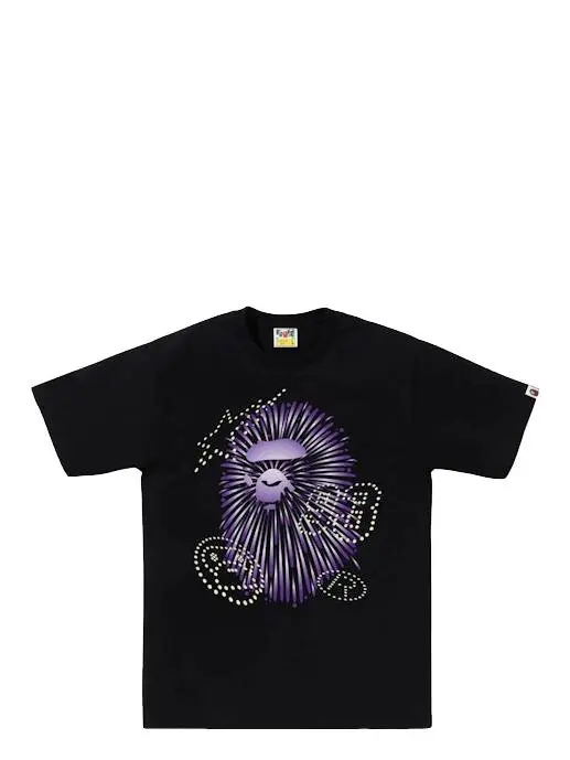A BATHING APE Firework Ape Head I Tee Shirt - Black