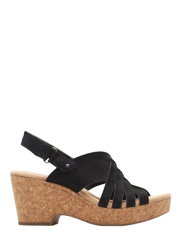 Clarks Giselle Glow Wedge Sandals - Black