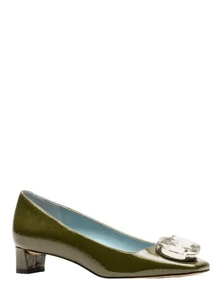 FRANCES VALENTINE Mary Square-toe Pump - Olive