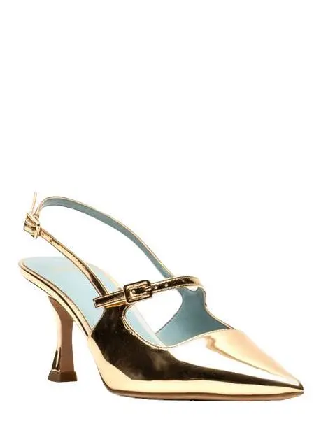 FRANCES VALENTINE Vivi Pointed Toe Slingback Pump - Gold