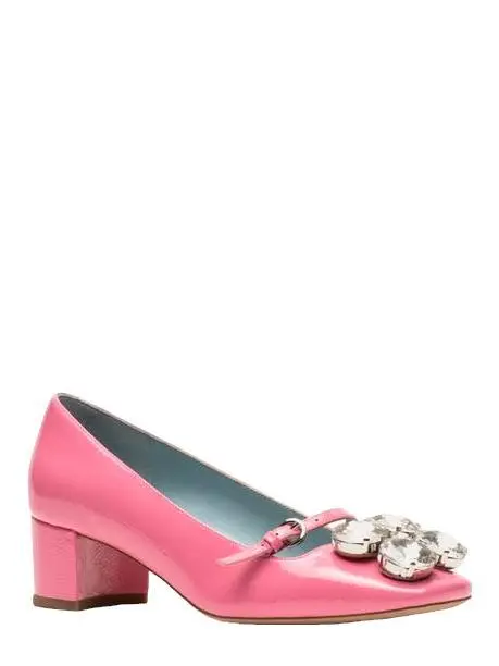 FRANCES VALENTINE Josephine Square-toe Leather Pumps - Pink