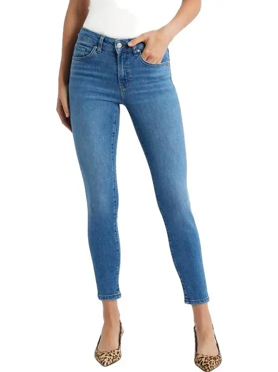 MAVI Tess High-waist Ankle Skinny Jeans - Mid Brushed Flex Blue