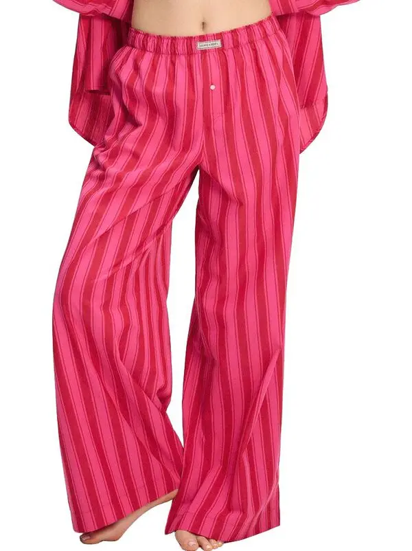 SAVAGE X FENTY Kickback Casuals Sleep Pants - Fuchsia Pink/red Let