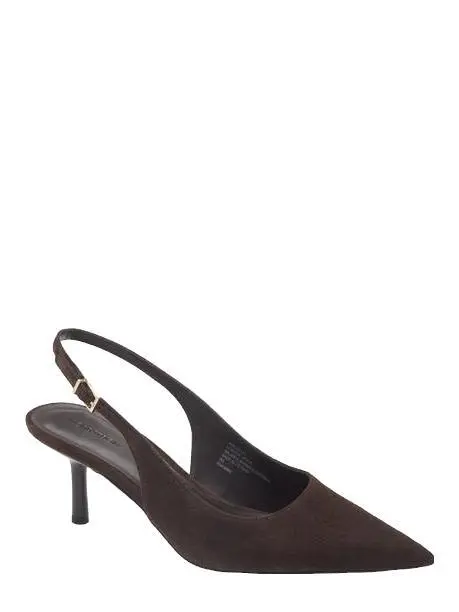 Nordstrom Liza Pointed Toe Pump - Brown Caffe Suede