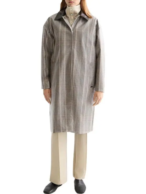 Scotch & Soda Coated Raincoat - Plaza Taupe Check