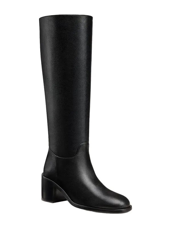STUART WEITZMAN Finn Knee High Leather Boots - Black