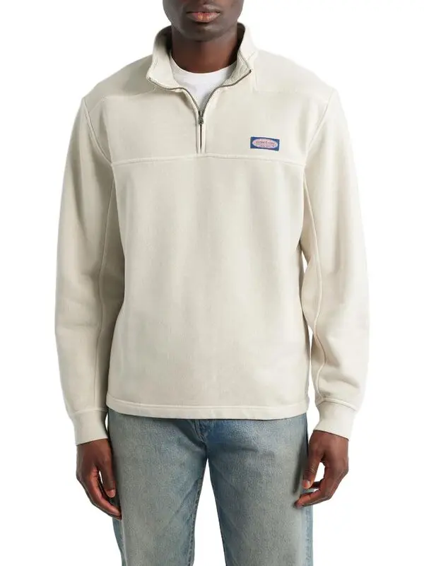 Vineyard Vines Quarter-zip Stand Collar Pullover - Stone
