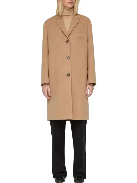 Lafayette 148 New York Hair Three-button Coat - Camel
