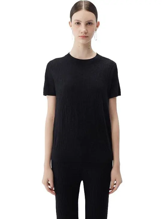 GOBI MONGOLIAN CASHMERE Silk Cashmere T-shirt - Black