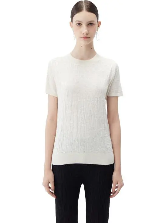 GOBI MONGOLIAN CASHMERE Silk Cashmere T-shirt - Whisper White