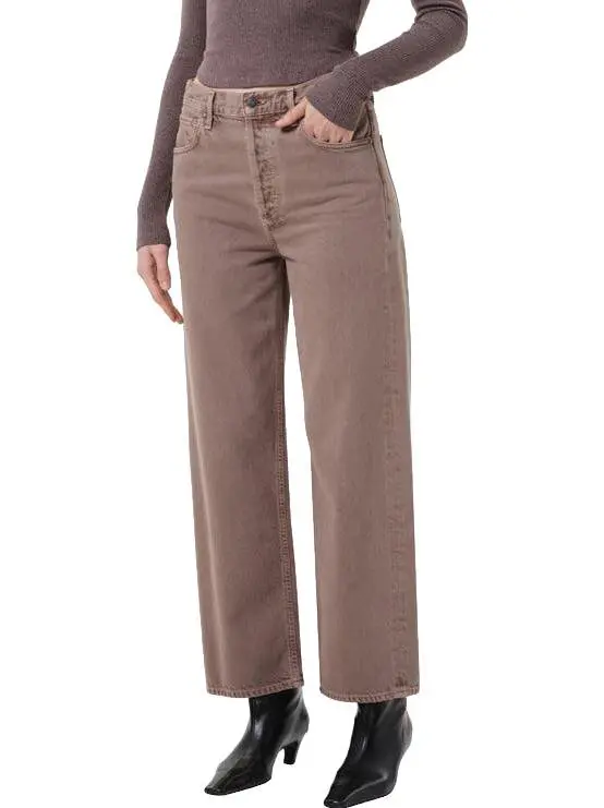 AGOLDE Ren High-waist Wide-leg Ankle Jeans - Ceramic Dark Old Rose