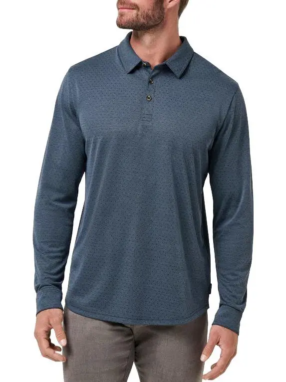 Travis Mathew Handsome Town Long Sleeve Polo - Navy