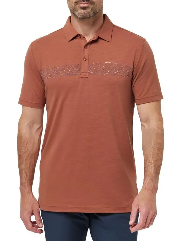 Travis Mathew The Heater Chest Stripe Performance Golf Polo - Maple