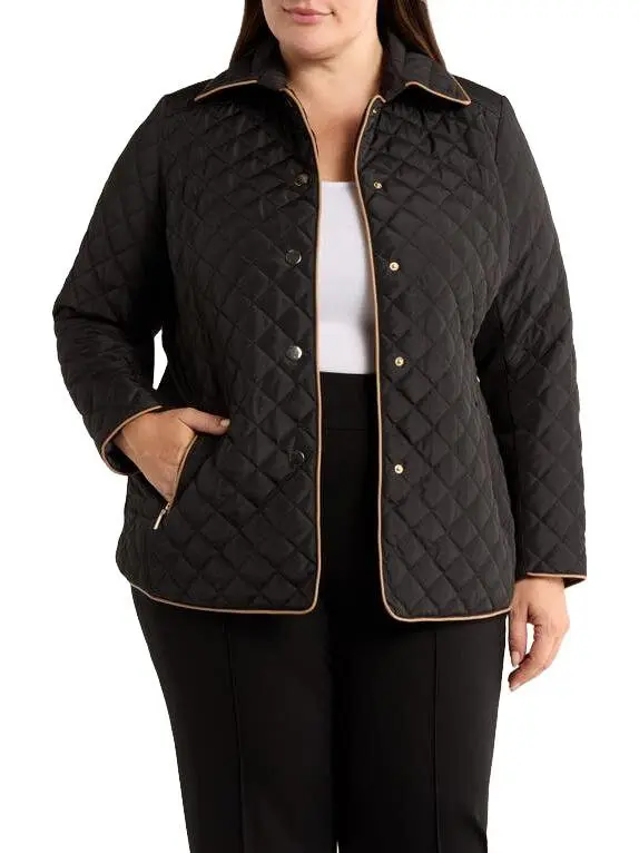 Jones New York Quilted Jacket - Jones Black/caramel