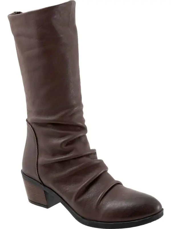 BUENO Celia Slouch Leather Boots - Teak