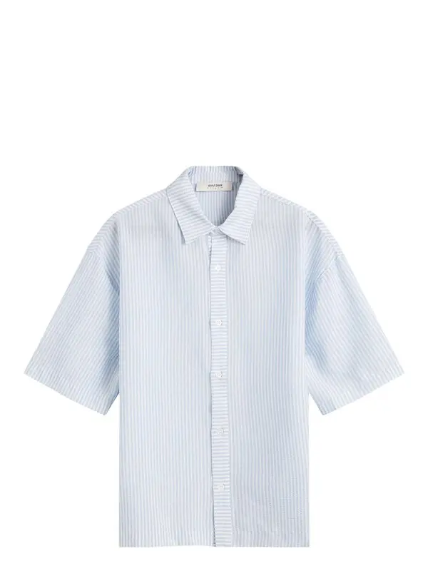 ABOUT:BLANK Stripe Seersucker Vacation Shirt - Blue/white