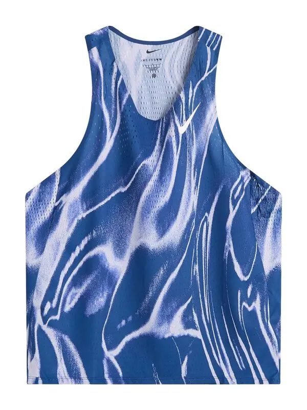 Nike Aeroswift Aop Singlet - Coastal Blue/white