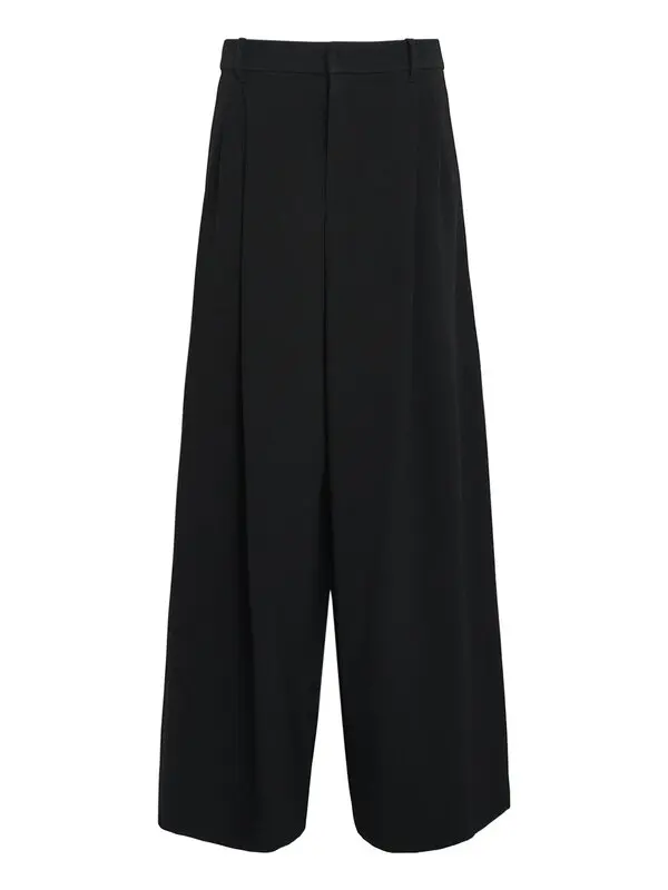 Max Mara Double-pleat Wide-leg Trousers - Black