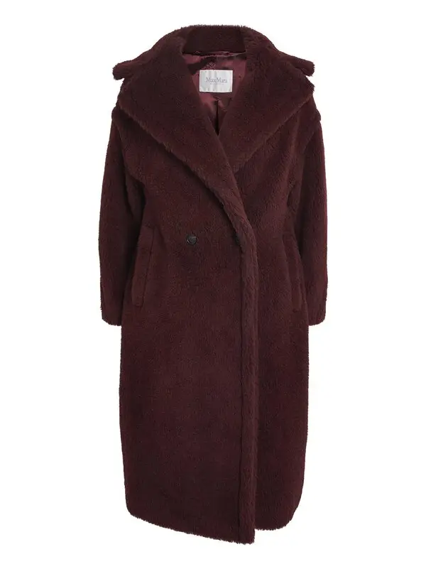 Max Mara Wool-silk Teddy Double-breasted Coat - Red