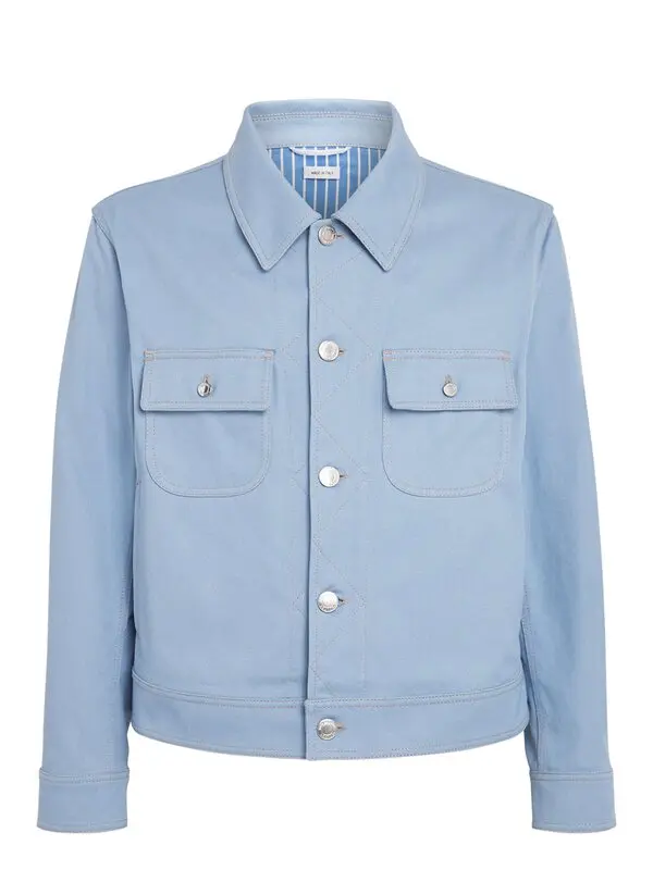 Thom Browne Denim Backstrap Utility Jacket - Blue