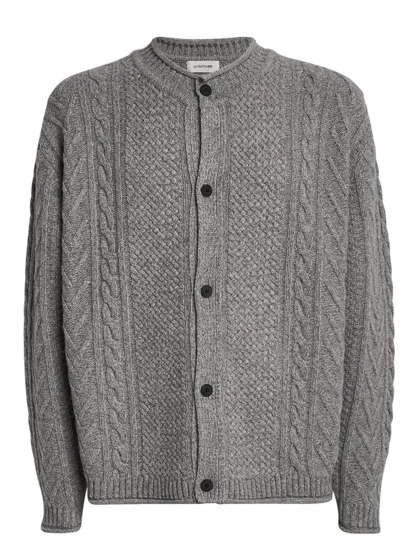 LE17SEPTEMBRE Wool-blend Textured Cardigan - Grey
