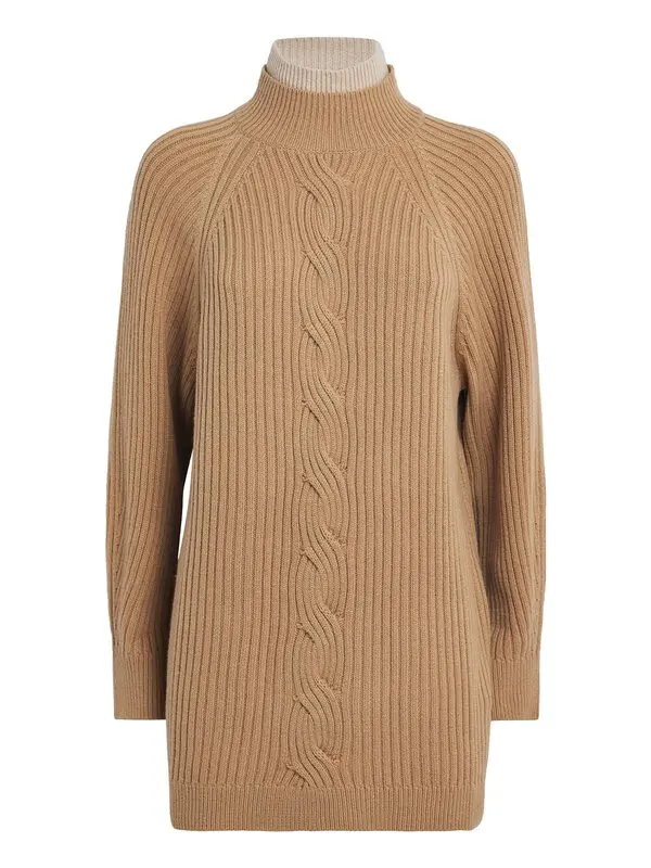Max Mara Wool-cashmere Rib-knit Sweater - Beige