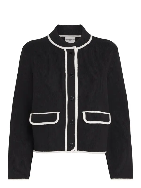 Claudie Pierlot Contrast-trim Cardigan - Black